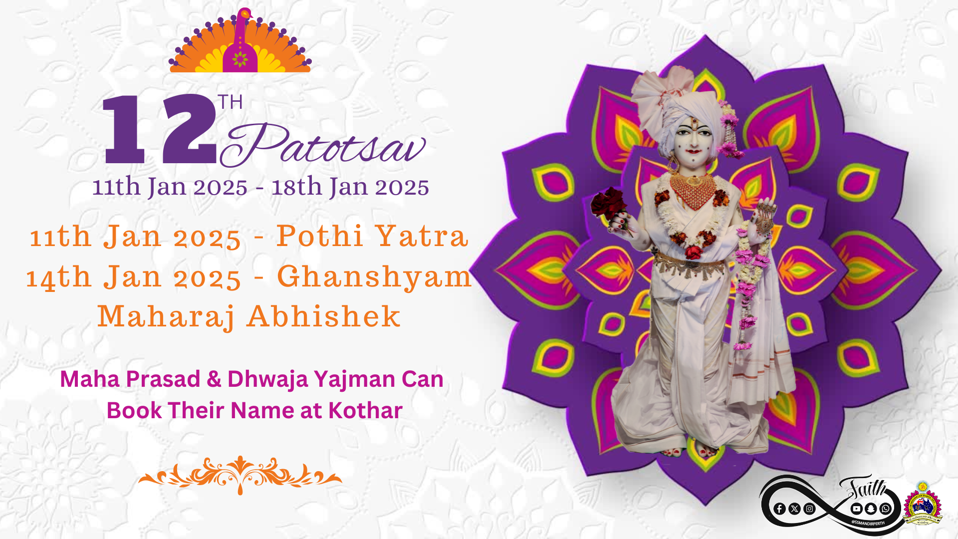 Perth Temple | Shree Swaminarayan Temple (Mandir), Perth, Australia Inc